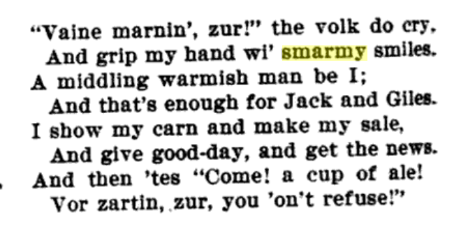“Smarmy,” I